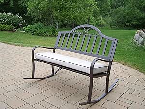 Amazon.com : Oakland Living Rochester Rocking Bench with Cushion ...
