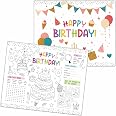 Amazon.com: Birthday Coloring Paper Placemats, Birthday Party Coloring ...