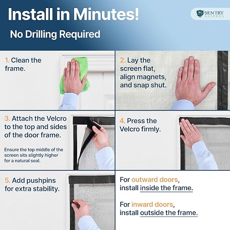 Mua Fiberglass Mesh Magnetic Screen Door – Fits Doors Up to 37"x79 ...