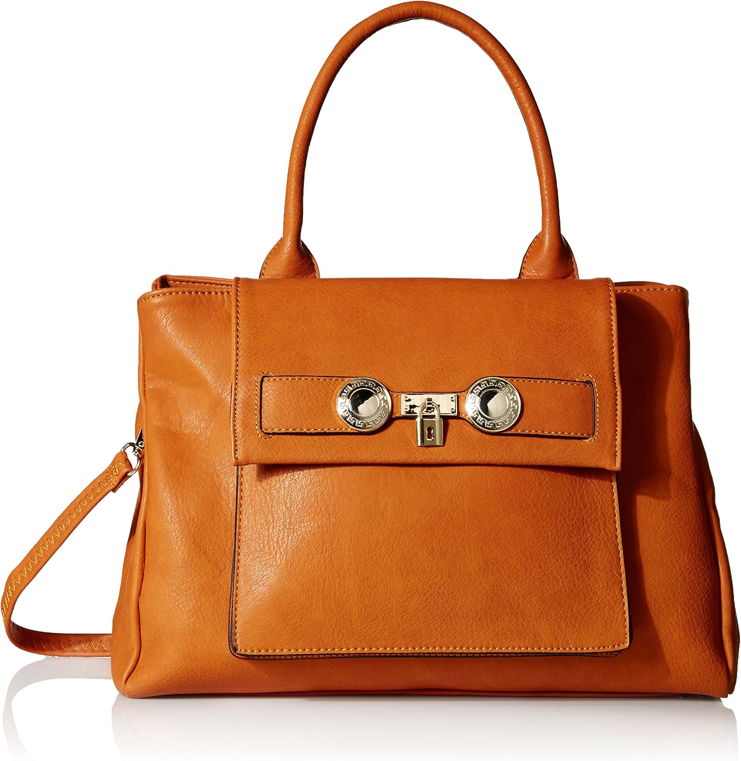 MG Collection Shea Structured Tote Top Handle Bag, Brown, One Size ...