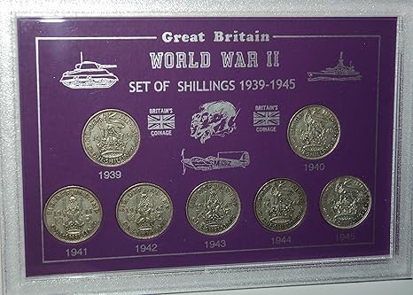 The World War II Years WWII Shilling 1939-1945 Shillings Coin Present ...
