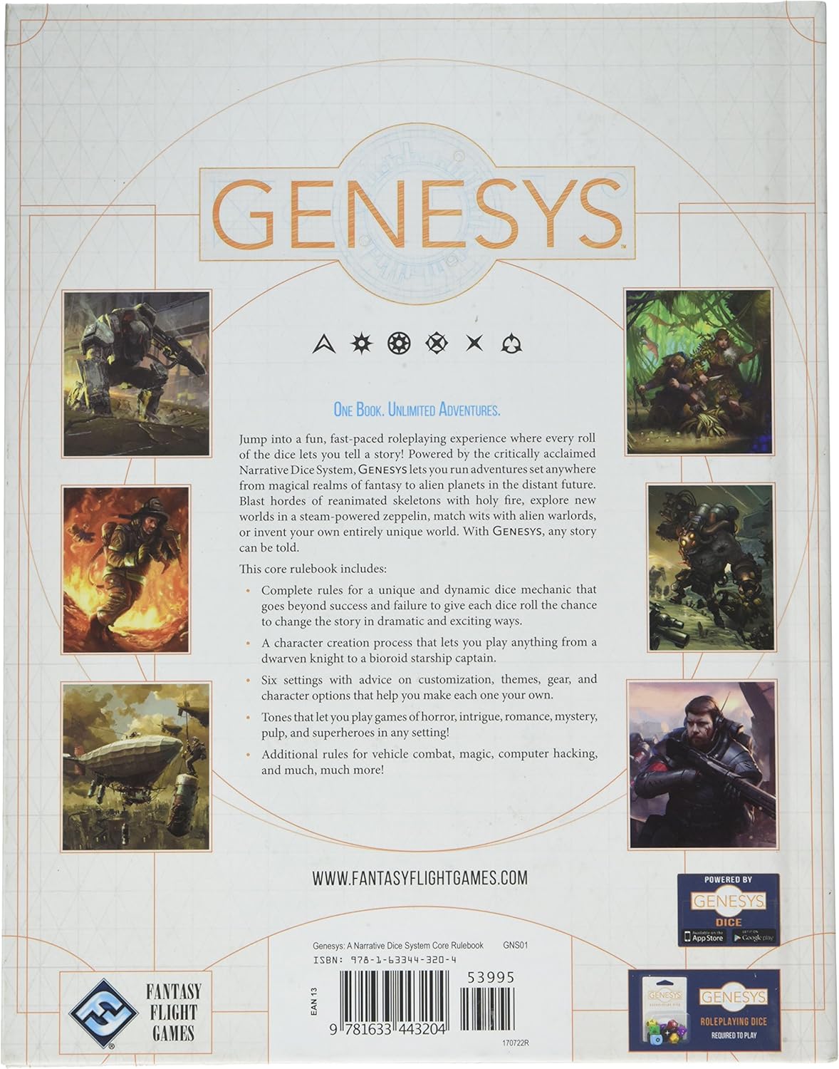 Fantasy Flight Games GNS01 Genesys: A Narrative Dice System Core ...