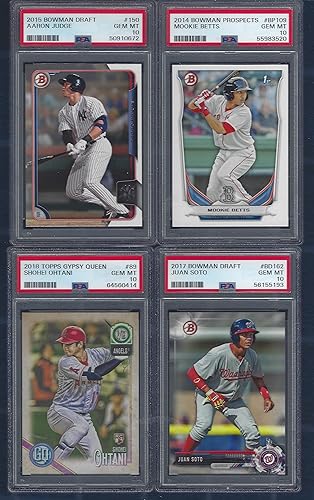 Psa 10 Aaron Judge Mookie Betts Shohei Ohtani & Juan Soto 4 Card Baseball Rookie Lot Superstar ...