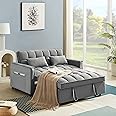 Amazon.com: Antetek Convertible Sleeper Sofa Bed, 3 in 1 Velvet Loveseat Futon Sofa Couch with ...