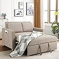Amazon.com: SEJOV 3-in-1 Convertible Sofa Bed, Linen Fabric Sleeper Couch Pull Out Bed, 49" 2 ...