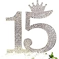 Amazon.com: Number 15 Quinceanera Rhinestone Princess Crown Monogram ...
