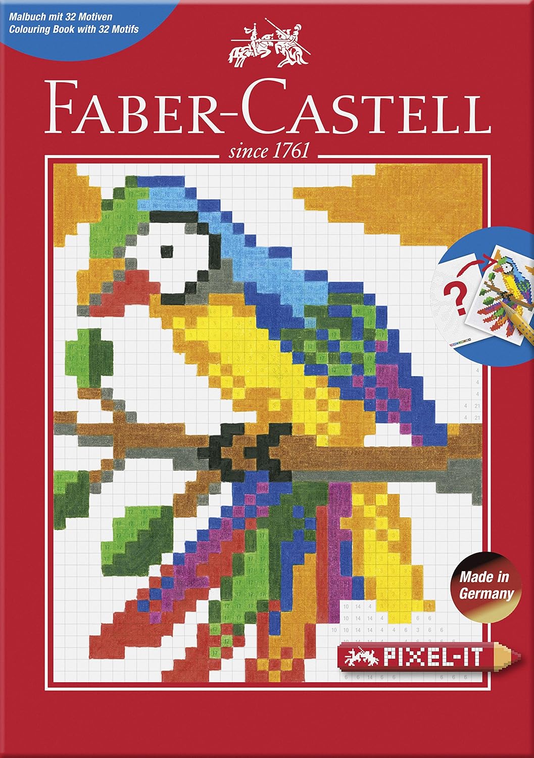 Faber-Castell 201572 Pixel It Colouring Book with 32 Designs, 1 Piece ...