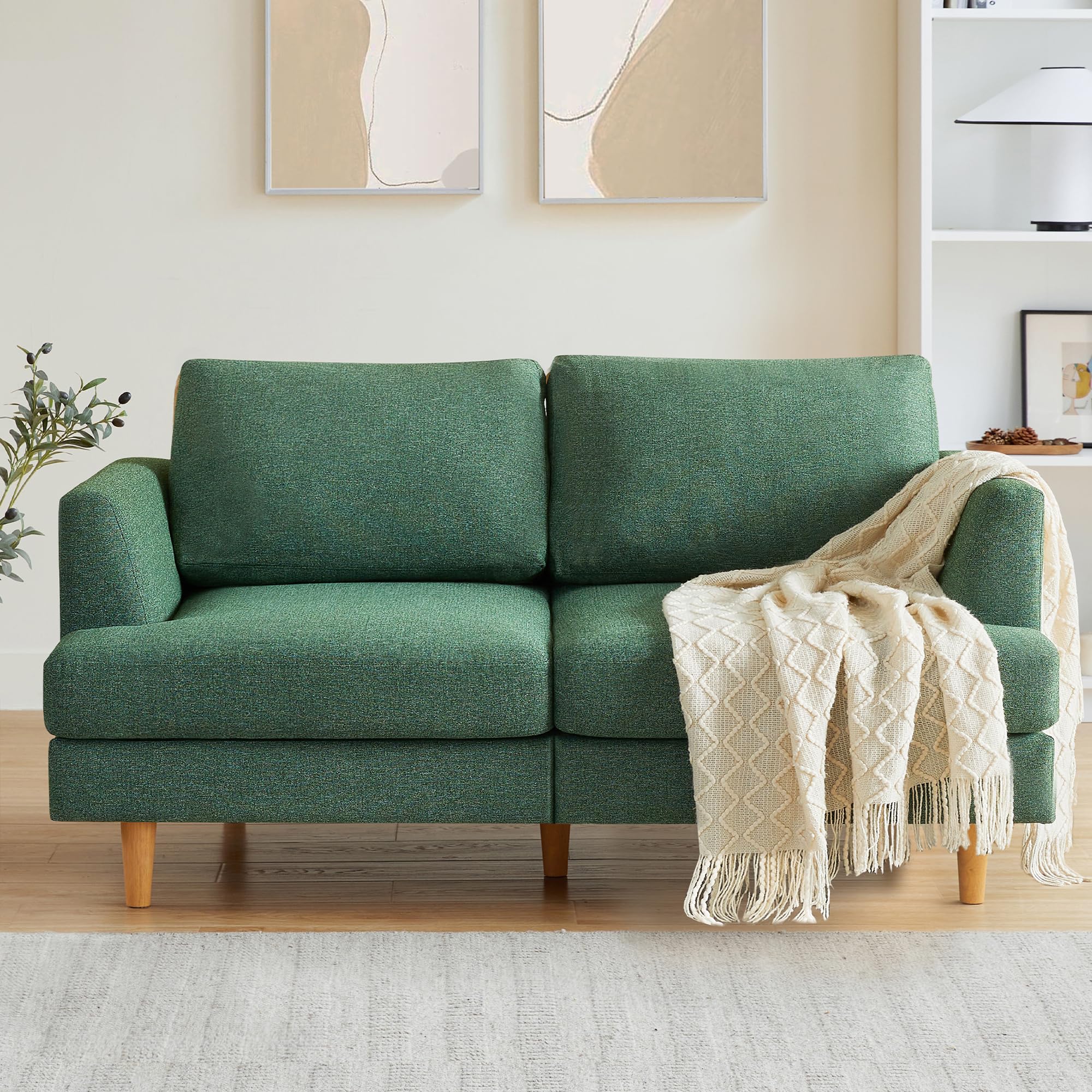 Busaurus Loveseat Sofa with Deep Seats, 65" Mid Century Modern Small ...