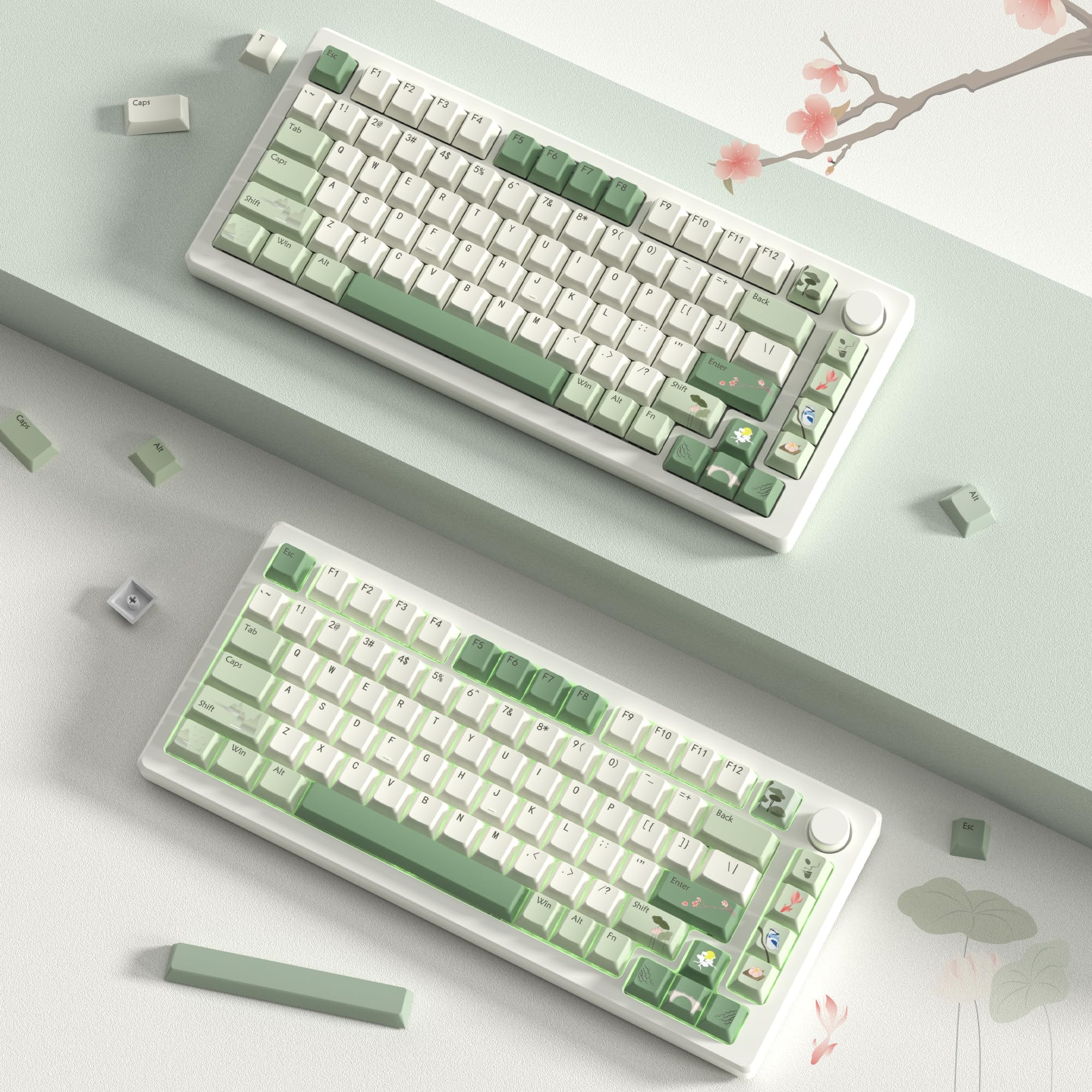 Mua dagaladoo Matcha Green Keycaps PBT,dye Sublimation keycaps 60% 65% ...