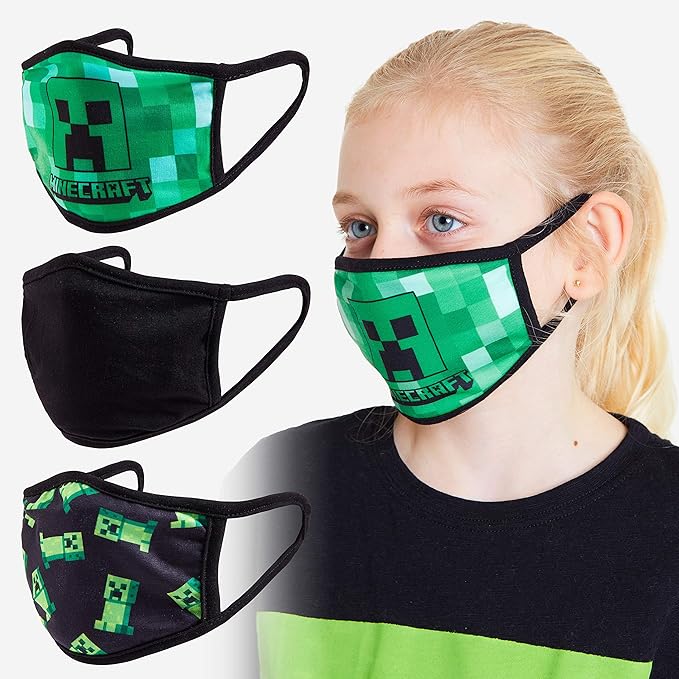 Minecraft Masque Enfant - Lot De 3 Masques Tissus Lavables Et ...