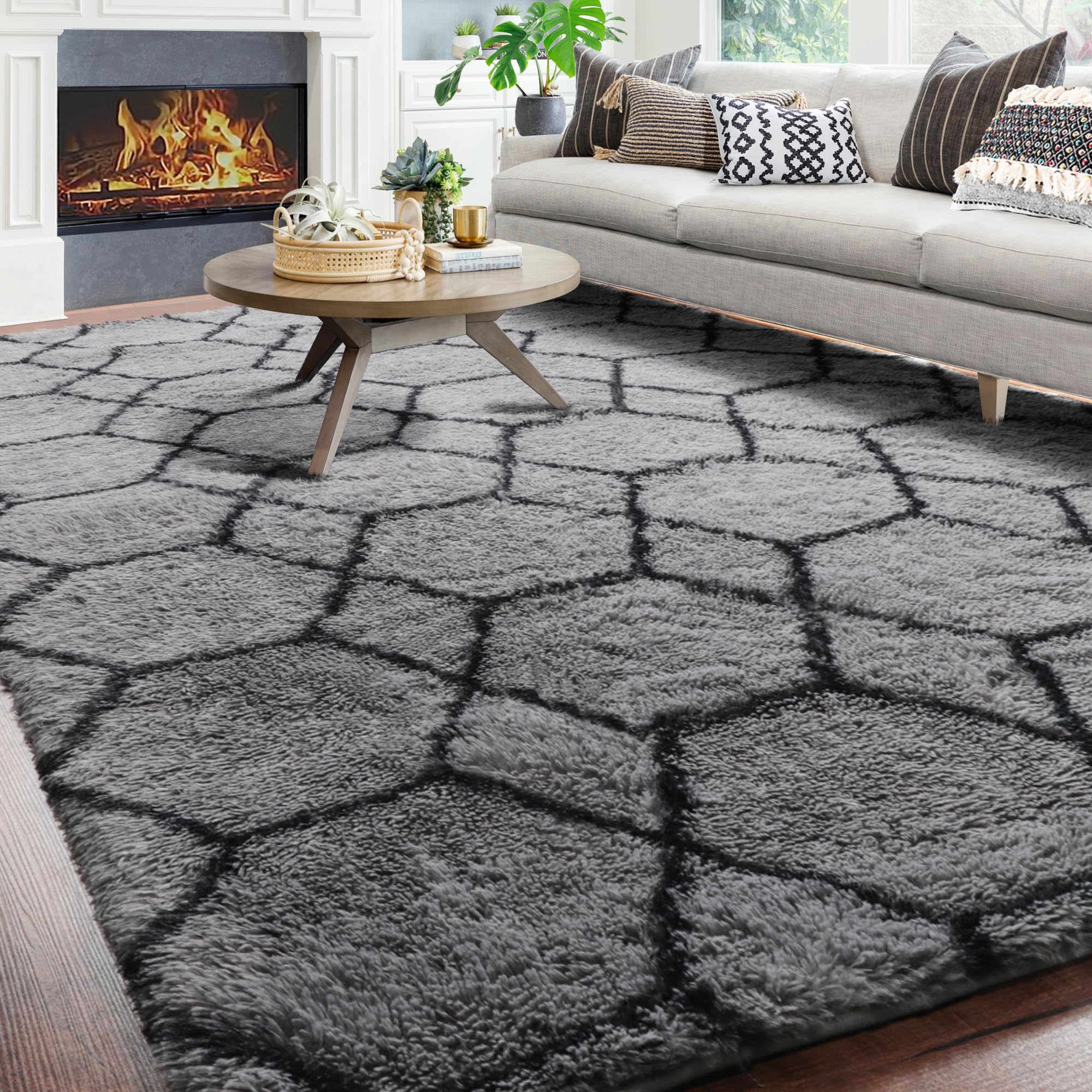 ONASAR 7x9 Area Rugs for Living Room Bedroom, Washable Large Fluffy ...