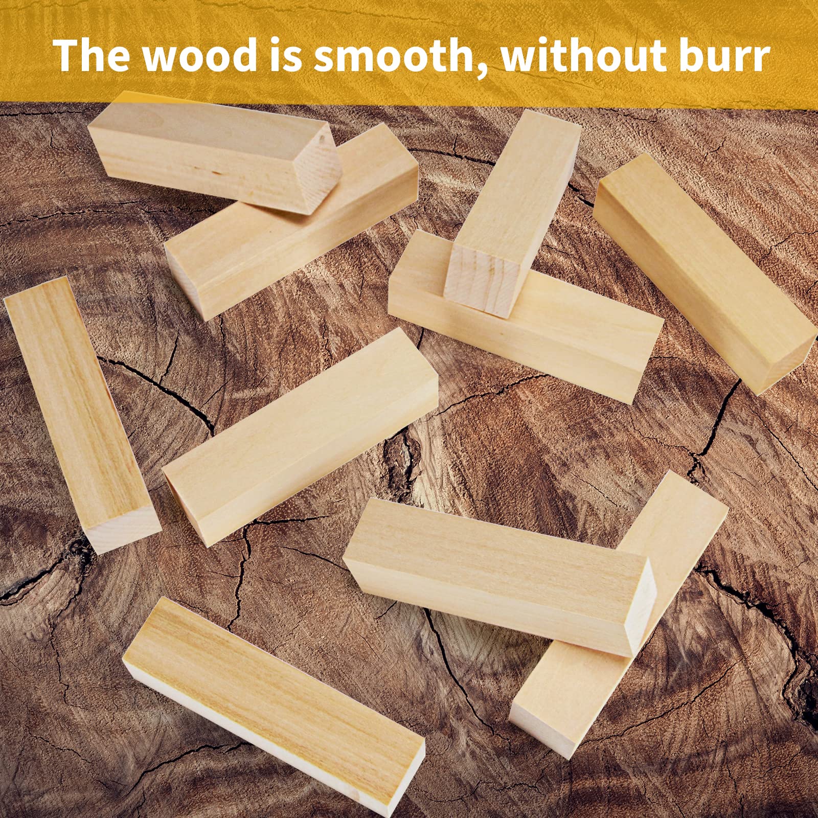 Mua 10 Pack Basswood Carving Blocks, 4 X 1 X 1 Inches Soft Solid Wooden ...