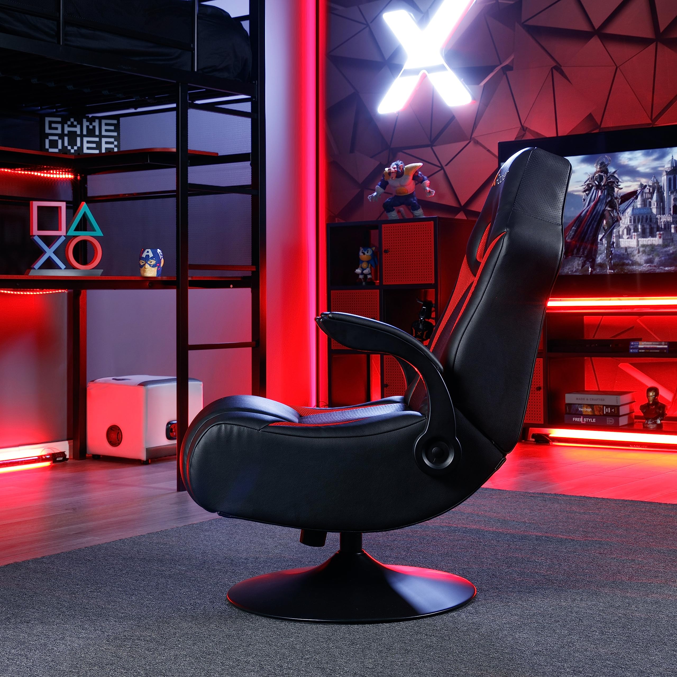 X Rocker Vibe 2 1 Bluetooth Pedestal Gaming Chair - Black/Red at Jay ...