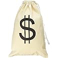 Amazon.com: Large Canvas Natural Money Bag Pouch with Drawstring ...