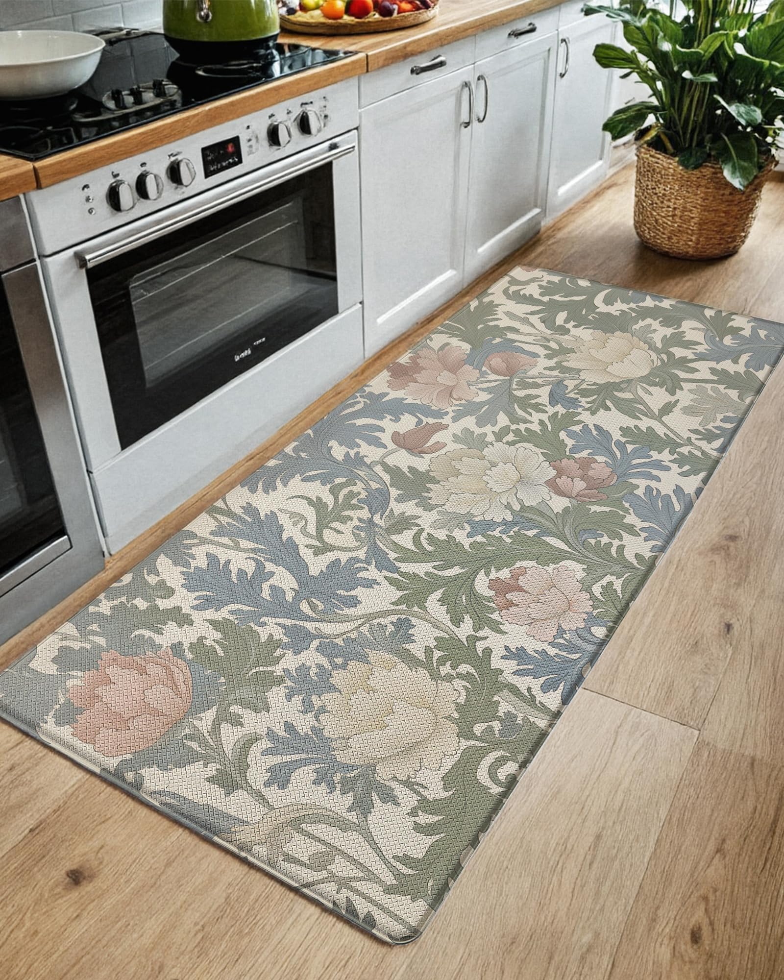 Color&Geometry Floral Kitchen Mat 24"x59", Anti Fatigue Mats for ...