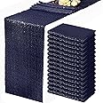 Amazon.com: 15 Pack Sequin Table Runner 12 X108Inch Navy Blue CoffeeTable Runner Metallic Sequin ...