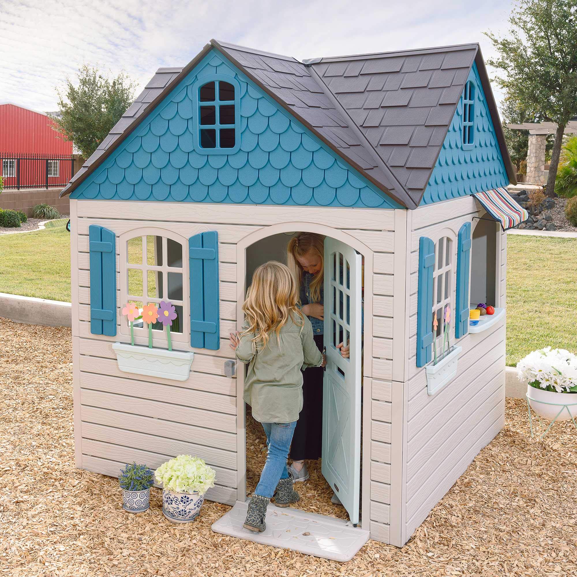Lifetime Heavy Duty Plastic Outdoor Playhouse, 6ft x 6ft x 7 ft Tall ...