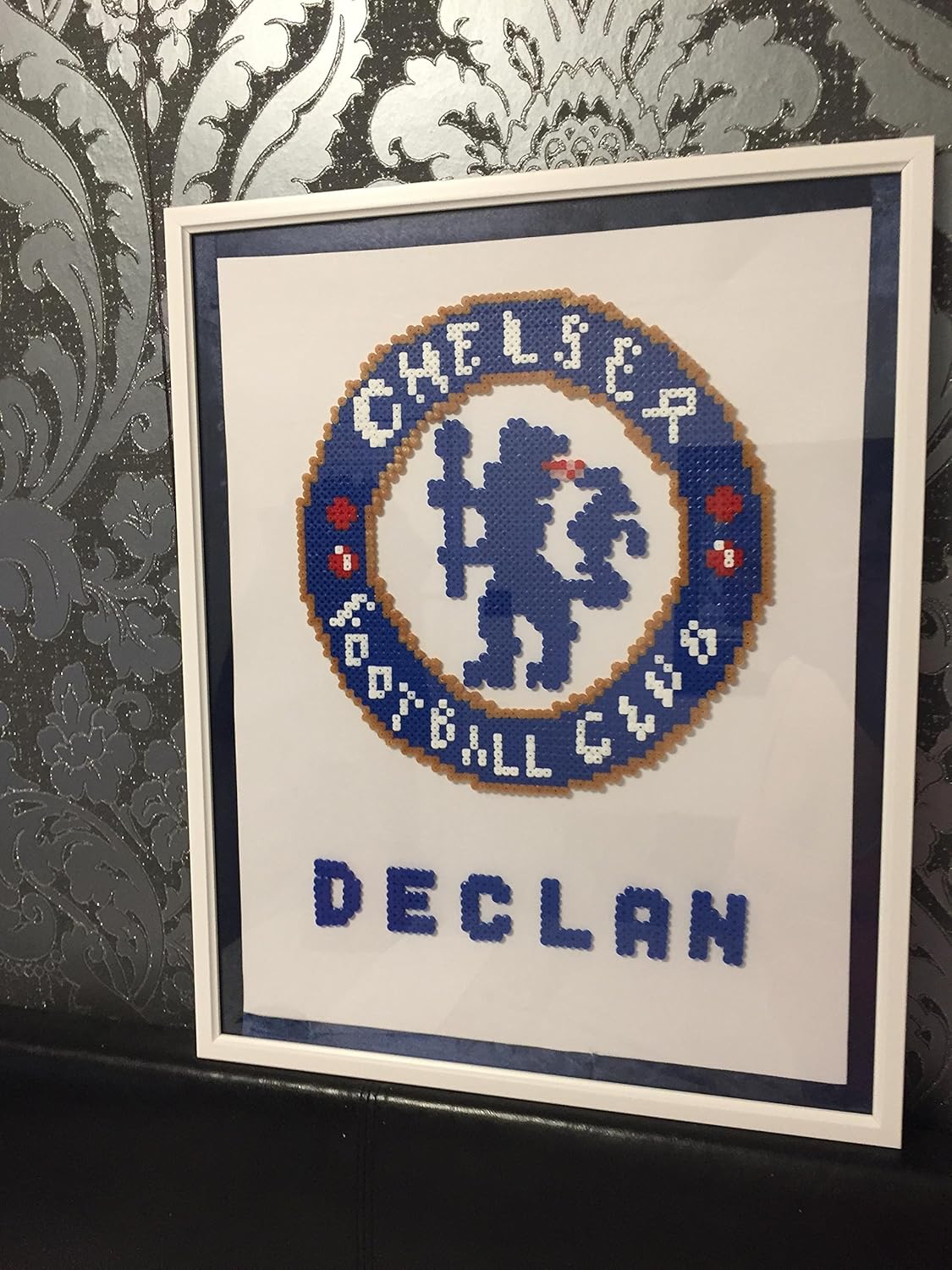 Wall frame - Personalised Football logo - Chelsea FC - Blue ribbon ...