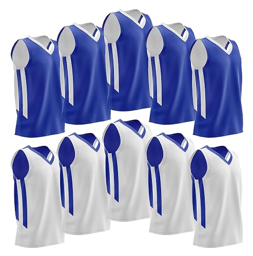 10-Pack Men's Reversible Custom Basketball Jerseys, Plain Mesh Athletic ...