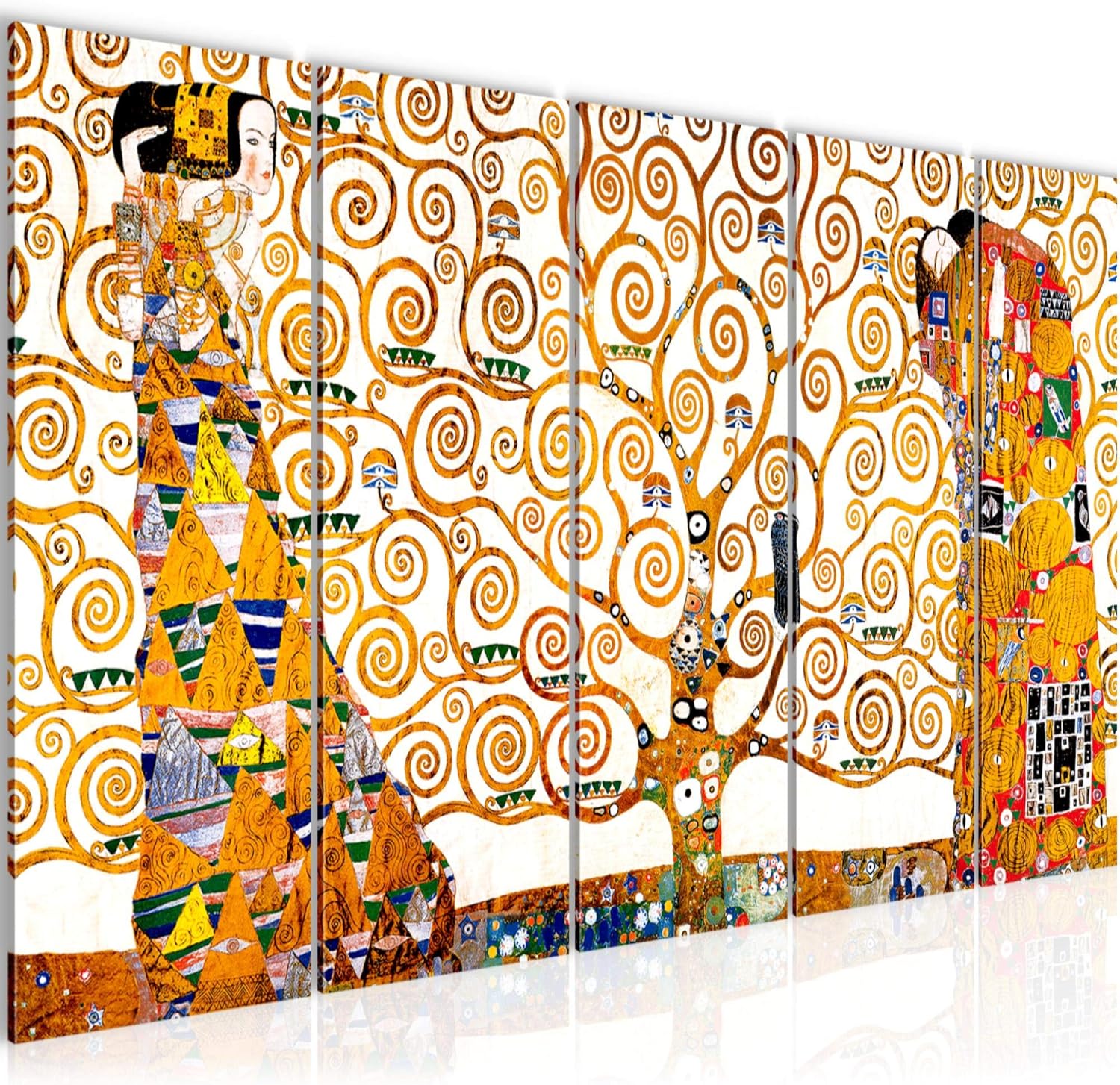 Amazon.de: Bilder Gustav Klimt - Tree of Life Wandbild 150 x 60 cm Vlies - Leinwand Bild XXL Format