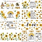Amazon.com: AFRITEE UV DTF Cup Wrap - 20 Sheets Sunflower UV DTF Cup Wraps for 16 20 40 oz Glass ...