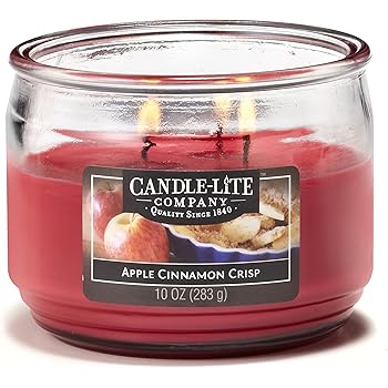 Amazon.com: Candle-Lite Everyday Scented Apple Cinnamon Crisp 3-Wick 10oz Medium Glass Jar ...