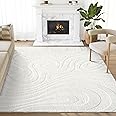 Amazon.com: Abani Cozy Cream Area Rug for Living Room, Bedroom - Swirl Waves Pattern - 5' x 8 ...