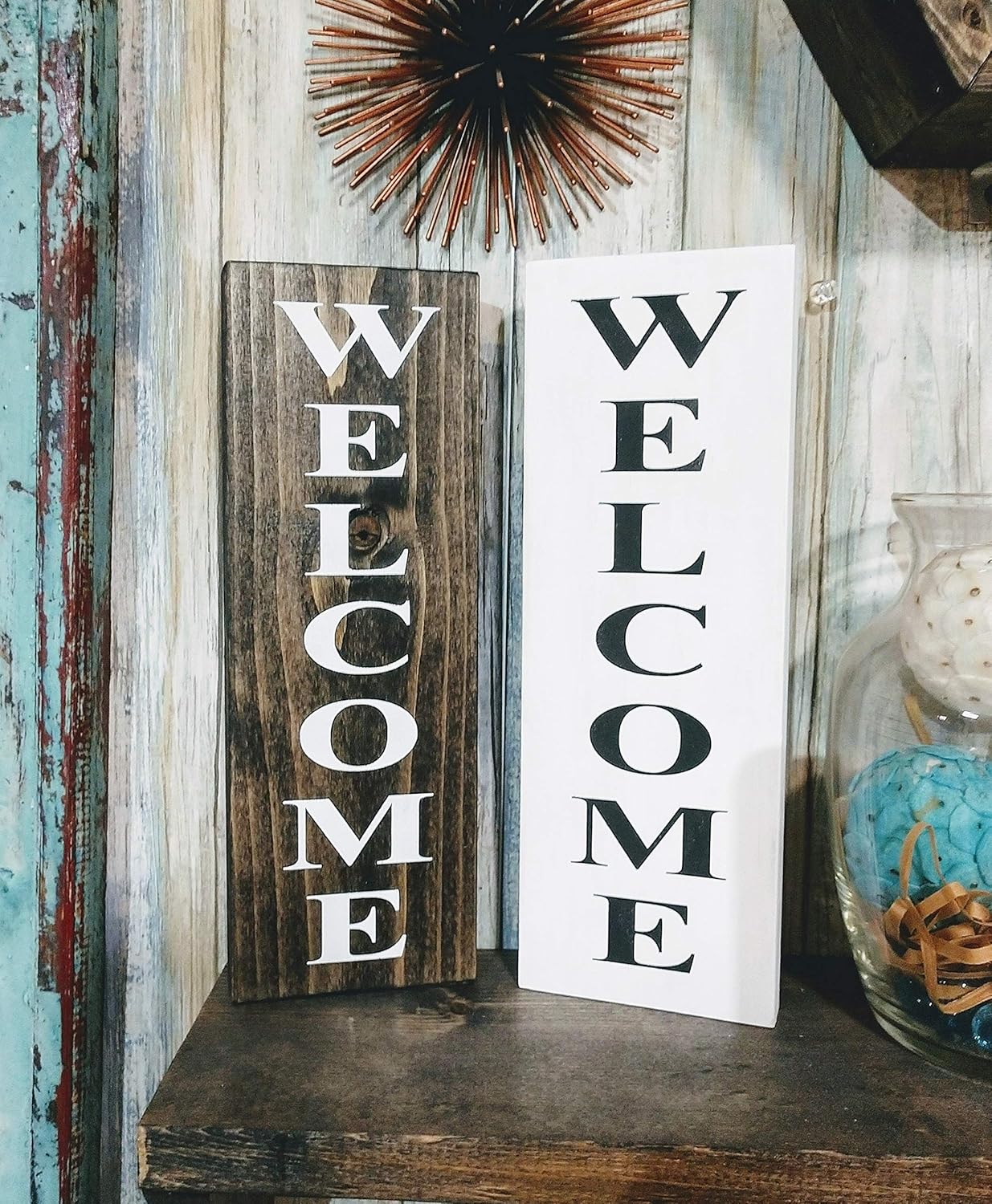 Amazon.com: Farmhouse Welcome Sign - Wooden Rustic Farmhouse Decor ...