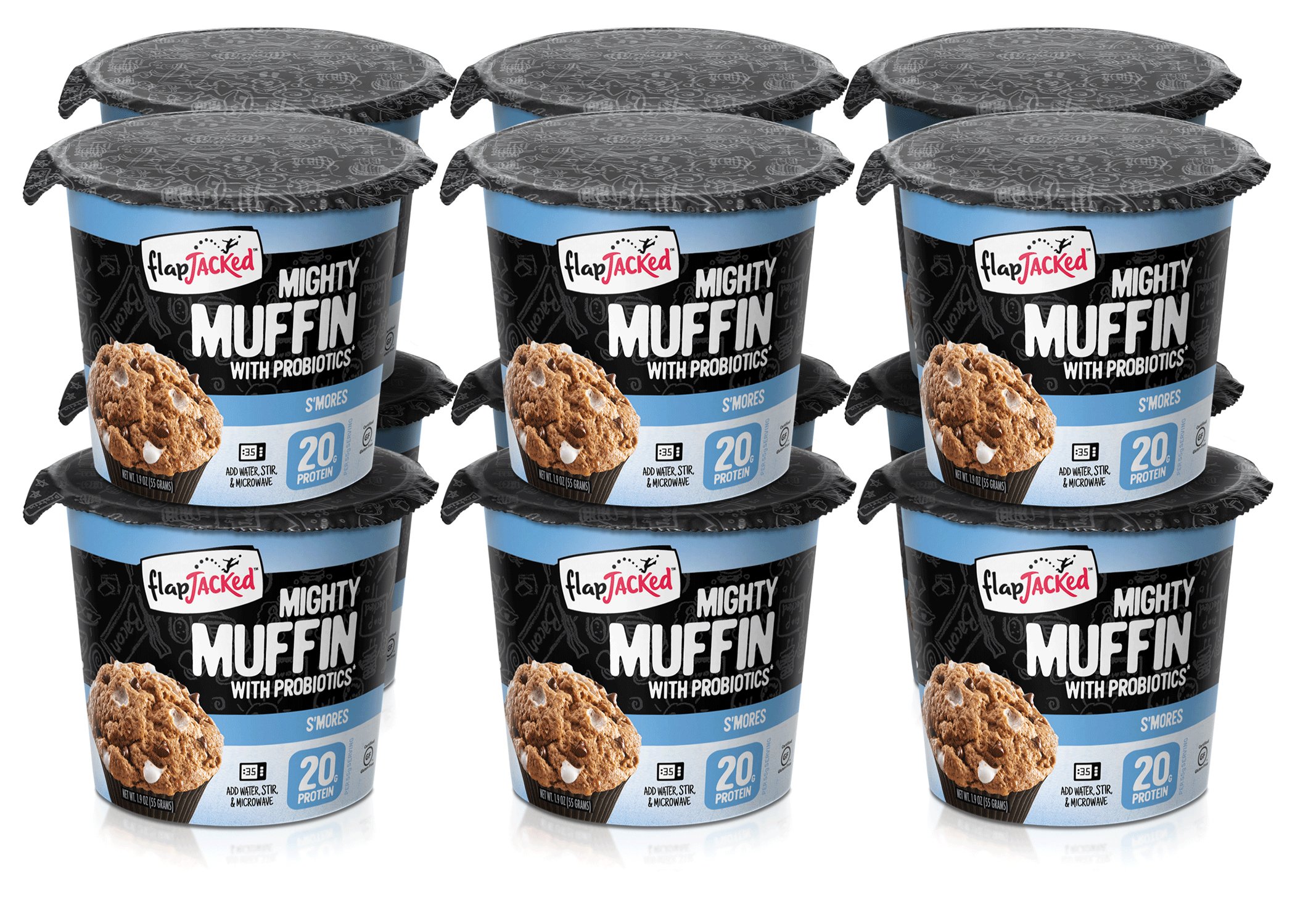 Amazon.com: FlapJacked Mighty Muffin, Double Chocolate, 12 Count ...