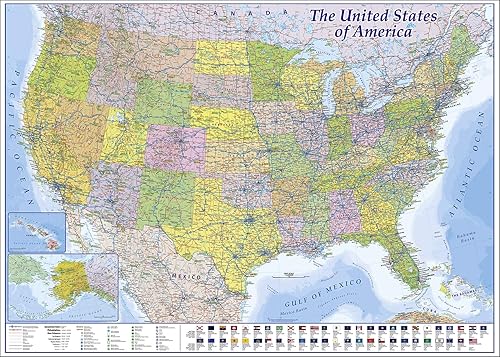 Close Up XXL Poster USA Map Premium - Giant America Map with all States ...