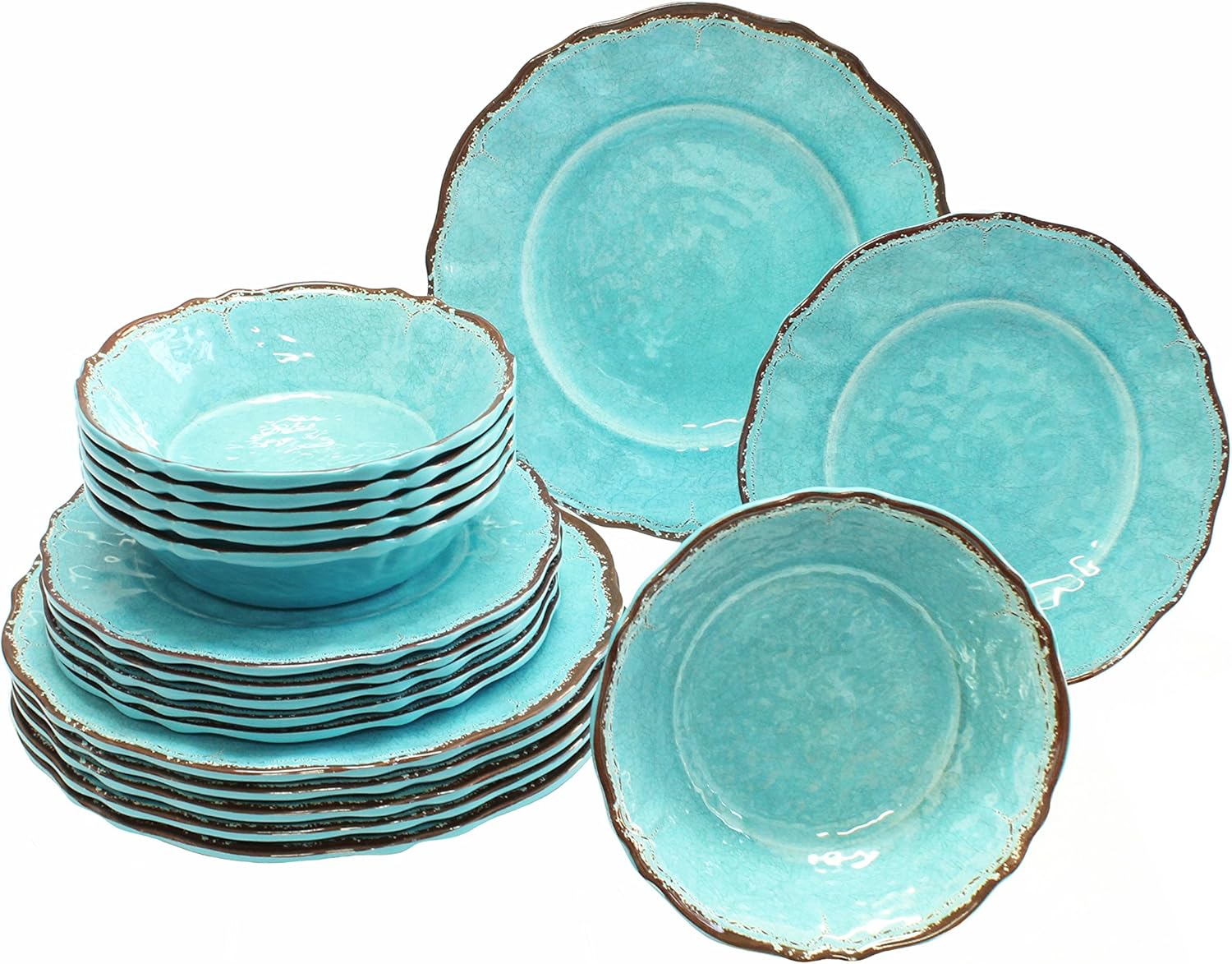 Amazon.com | Le Cadeaux 18 Piece Luxury Melamine Dinnerware Set ...