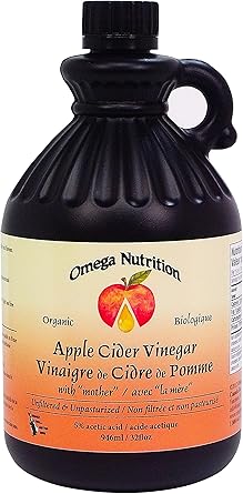 Omega Nutrition Organic Apple Cider Vinegar, 0.946 L: Amazon.ca: Grocery