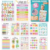 Amazon.com : Hadley Designs Spanish Classroom Decorations - 12 Spanish ...