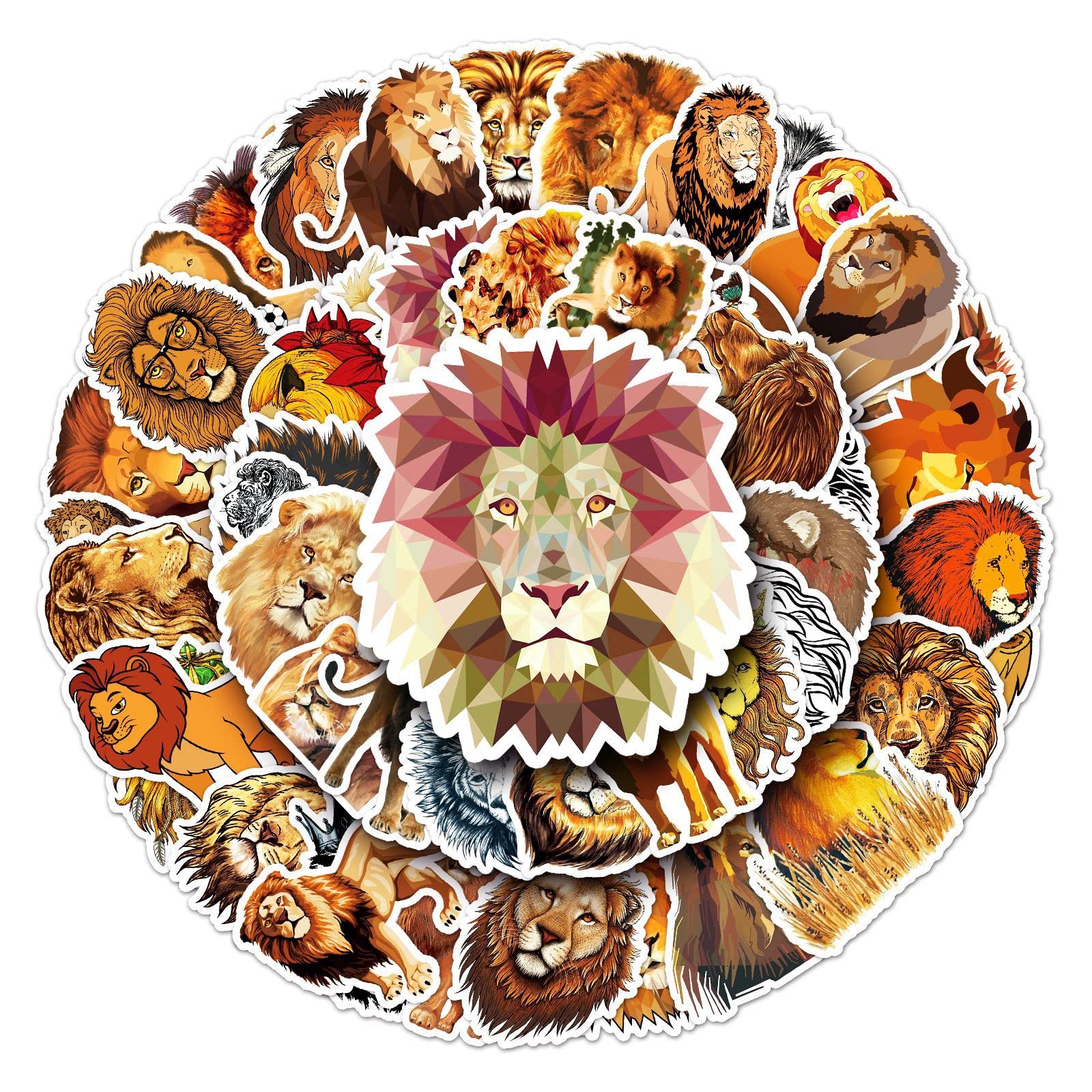 Mua Lion Stickers,50Pcs Cartoon Lions Waterproof Stickers Decals for ...