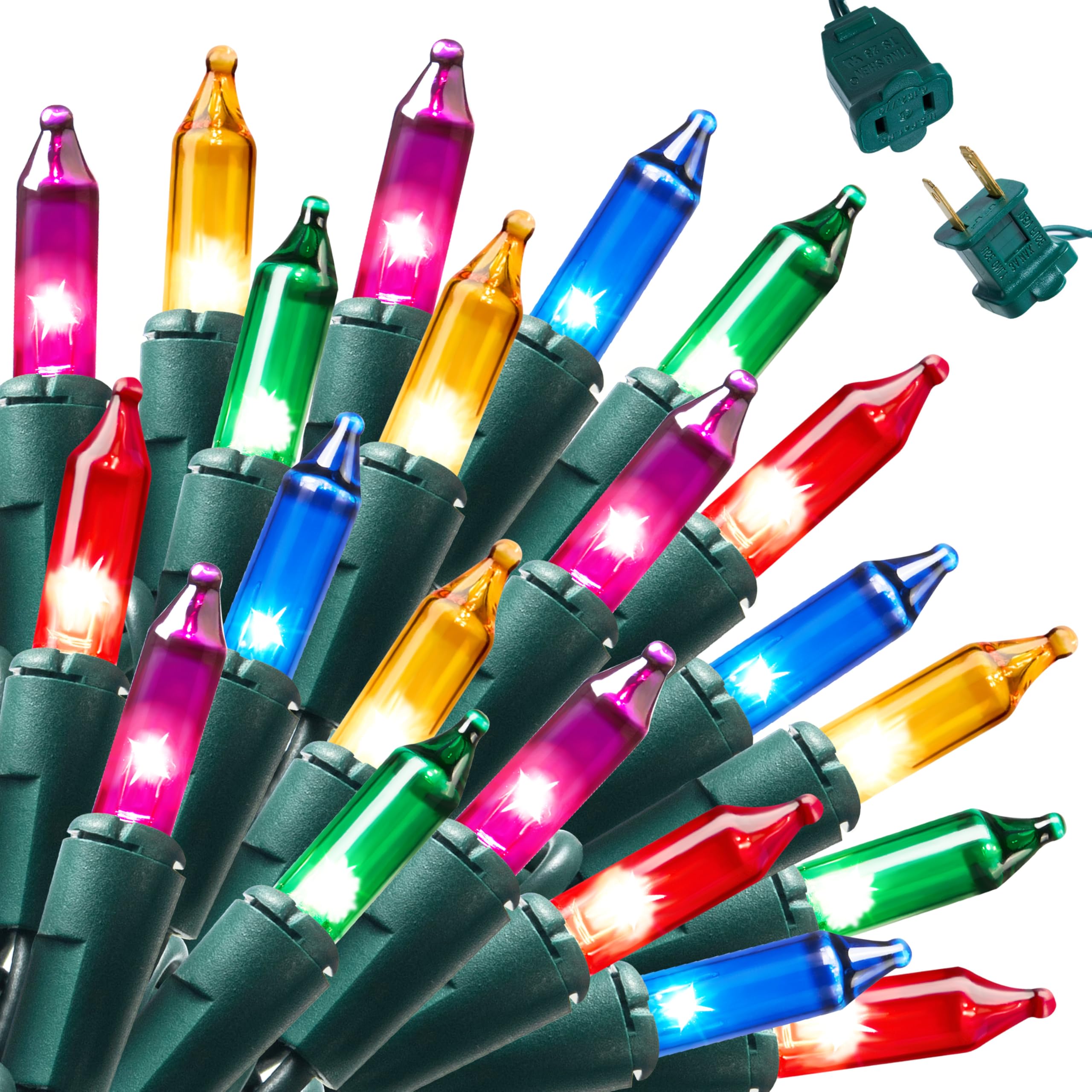 Joiedomi Christmas Lights Outdoor,62.4FT Multicolor Christmas Tree ...