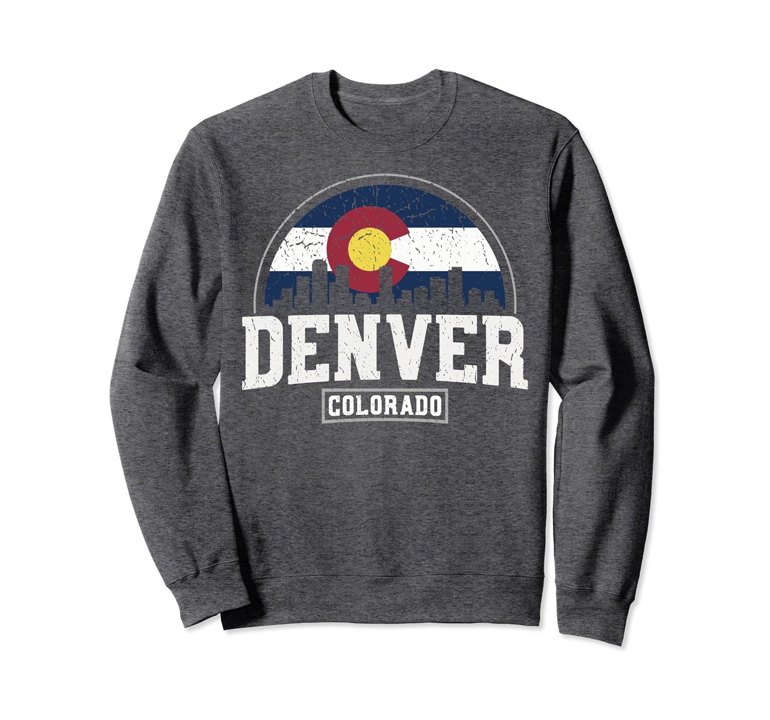 Denver Skyline Sweatshirt Denver Colorado Flag Gift-ln – Lntee