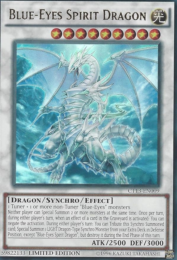 Amazon.com: Yugioh Blue-Eyes Spirit Dragon CT13-EN009 - Ultra Rare - Limited Edition NM ^G#fbhre ...