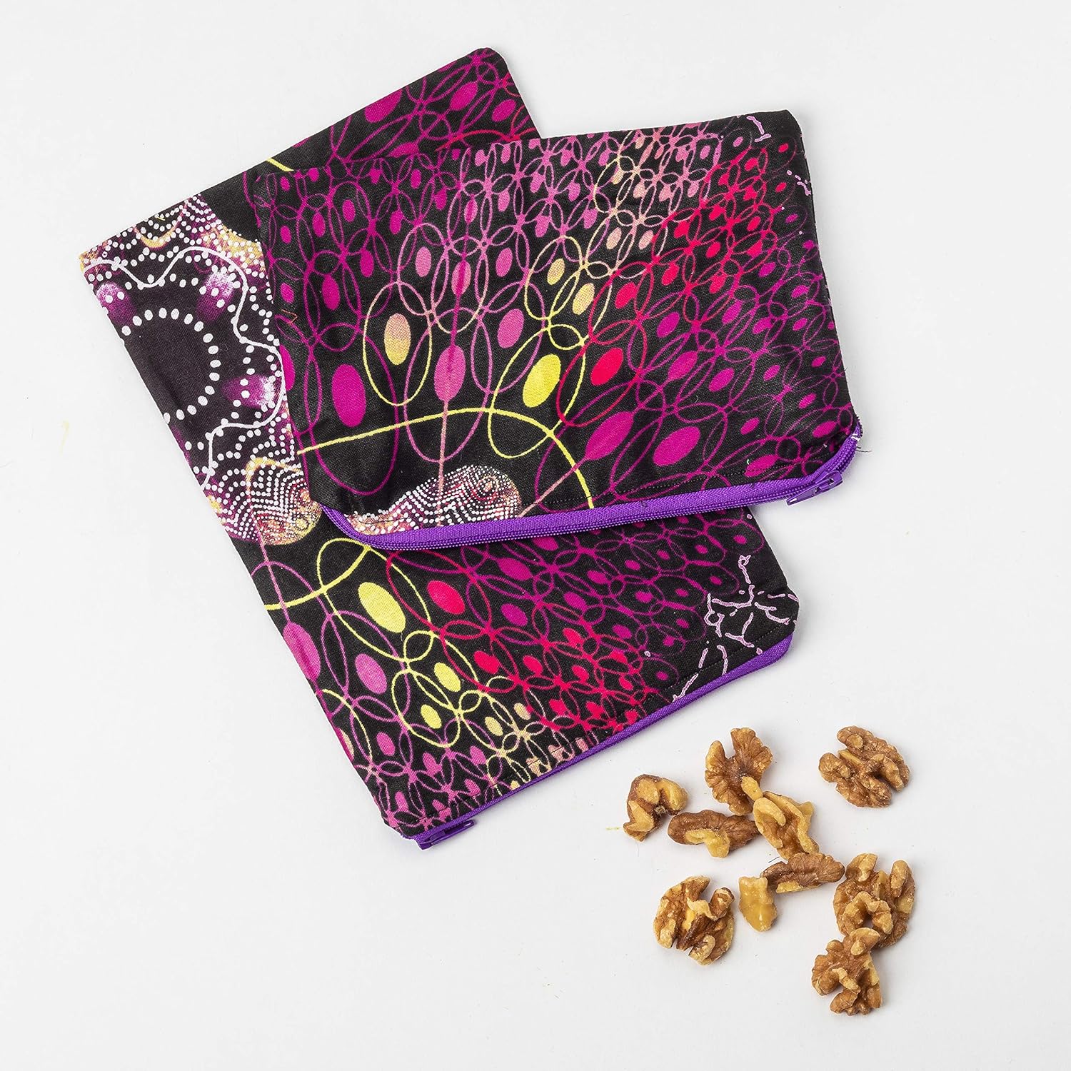 Amazon.com: Reusable Snack Bag Sandwich Bag 2 Pack Wax fabric ...