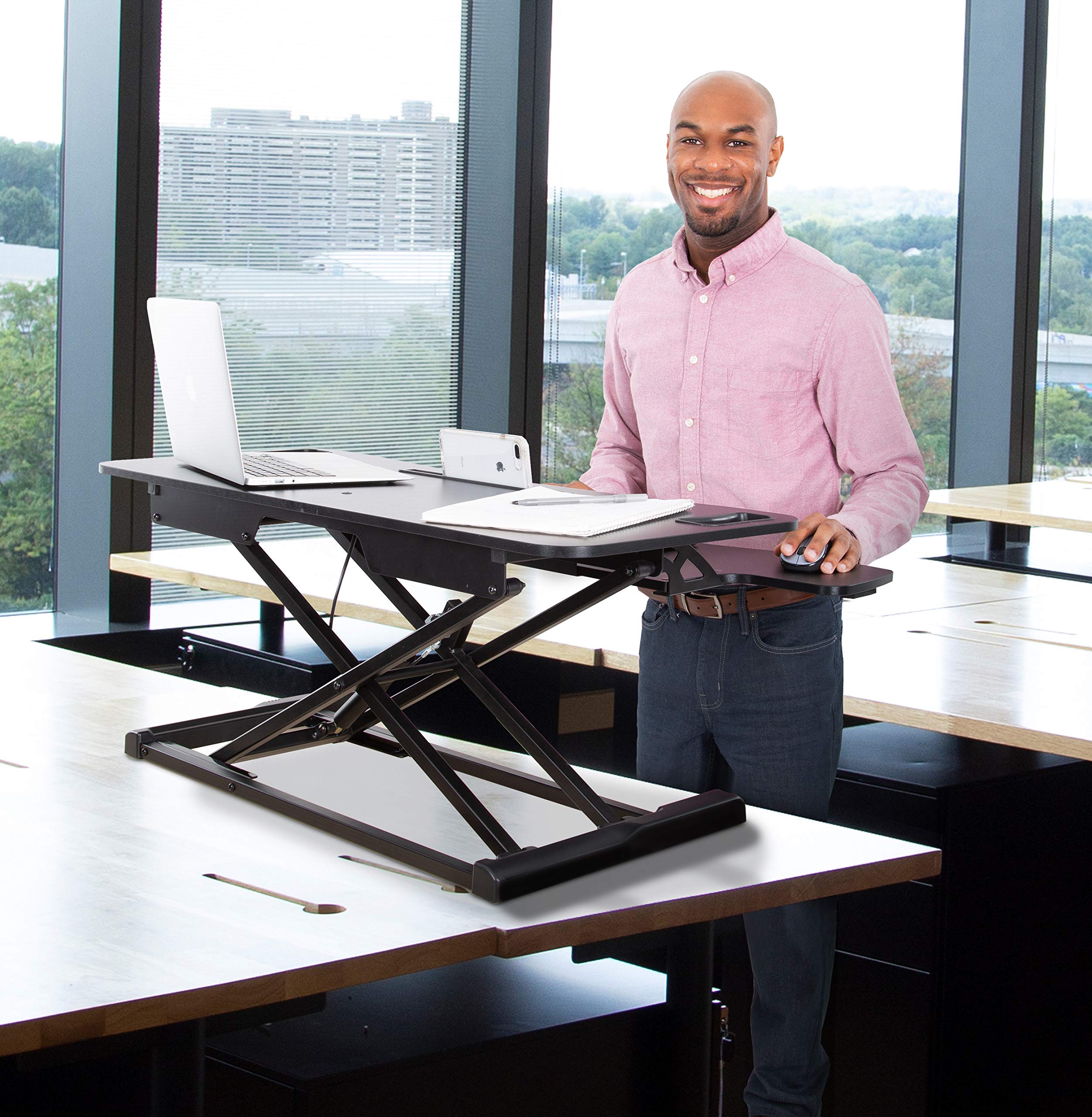 Flexpro Hero 37 Inch Standing Desk | 2 Level Standing Desk Converter ...