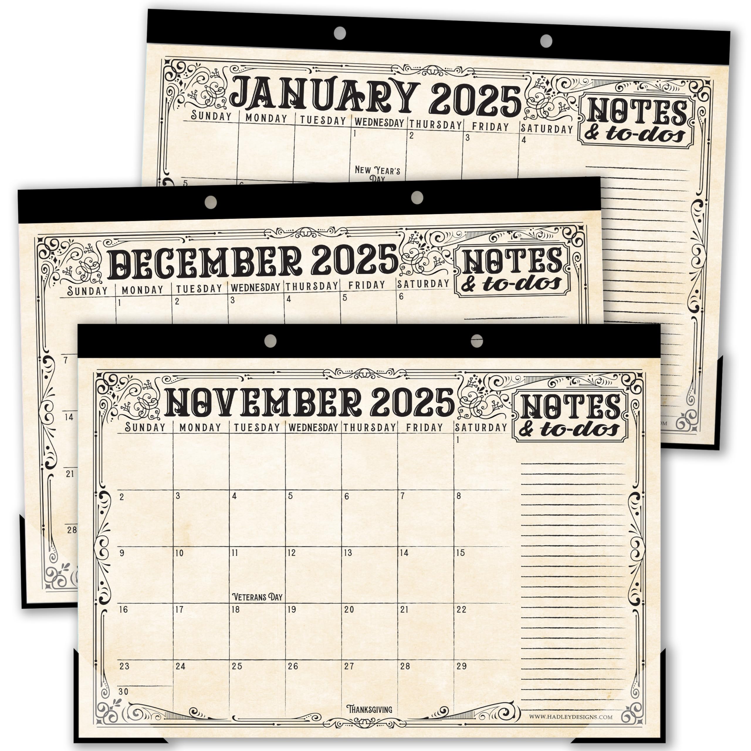 Hadley Designs Teacher Desk Calendar 2025-2026 – 18-Month Desktop ...