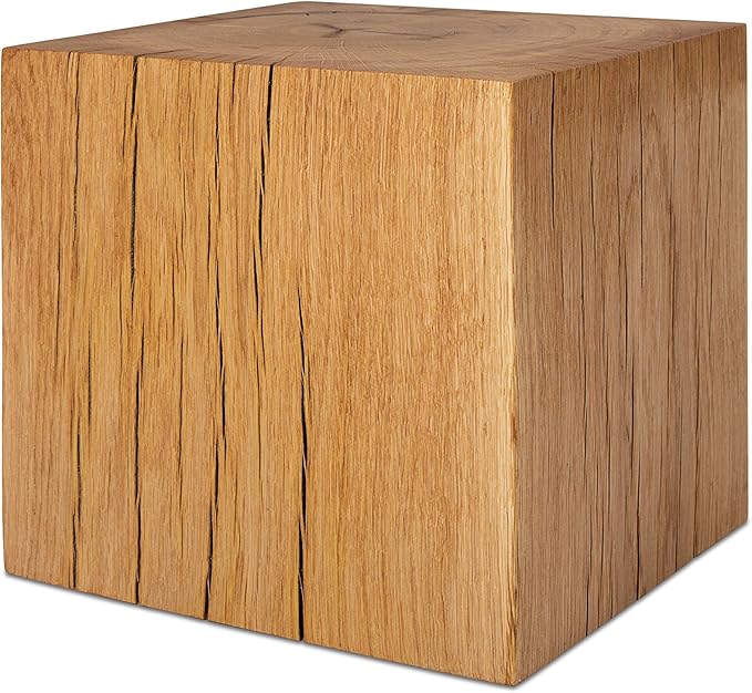 GREENHAUS Holzblock Eiche Massiv 30x30x30 cm Handarbeit und Massivholz ...