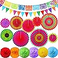 Amazon.com: JOYIN Fiesta Paper Fan Party Decorations Set, 40 PCS Cinco ...