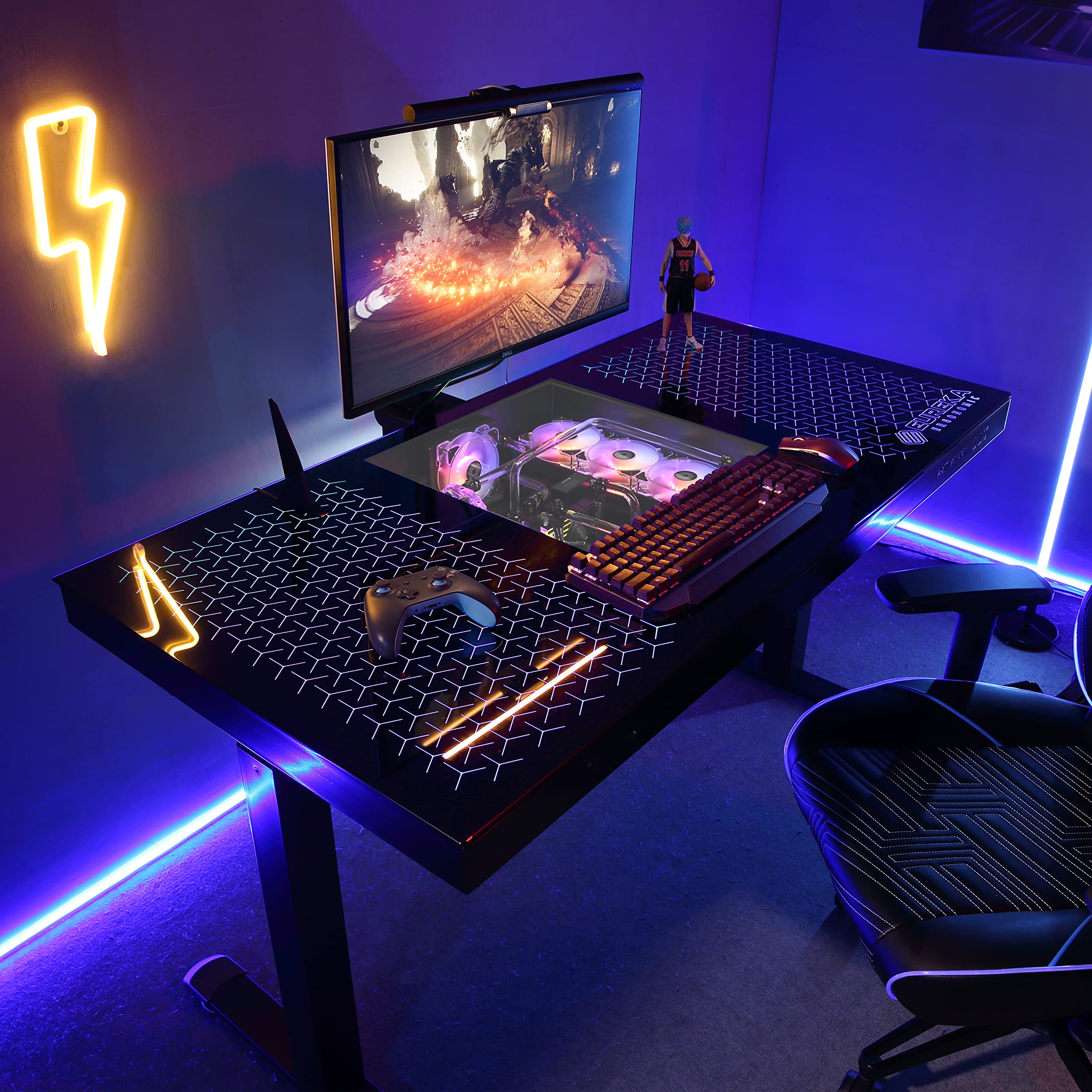 Mua EUREKA ERGONOMIC RGB Gaming Desk PC Case Built in, 55" Glass ...