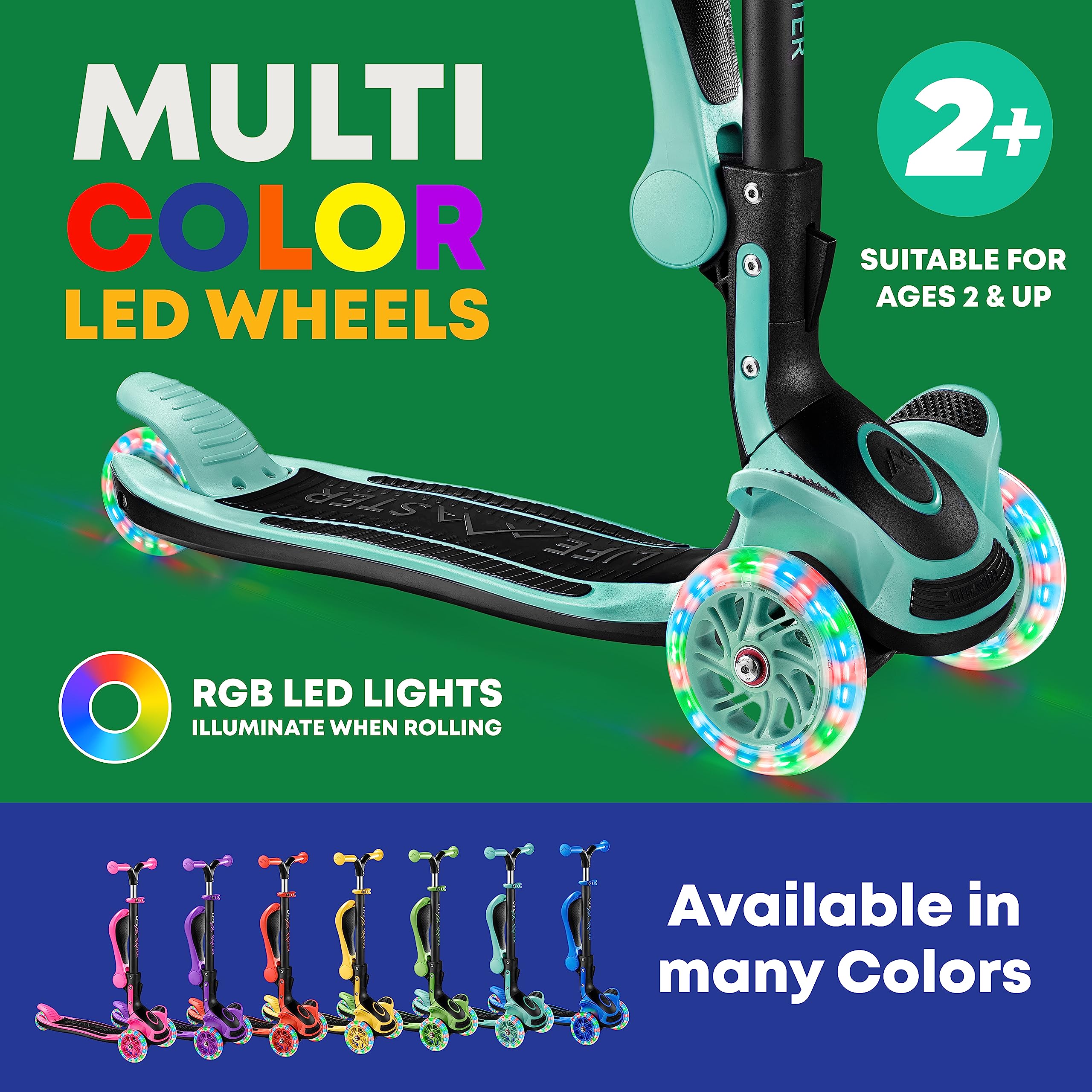 Mua Kids Scooter – Foldable Seat – LED Wheel Lights Illuminate When ...