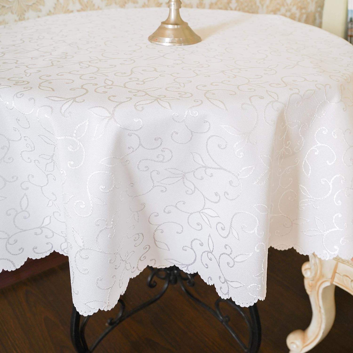 Amazon.com: AHOLTA DESIGN Stain Resistant Turkish White Tablecloth ...