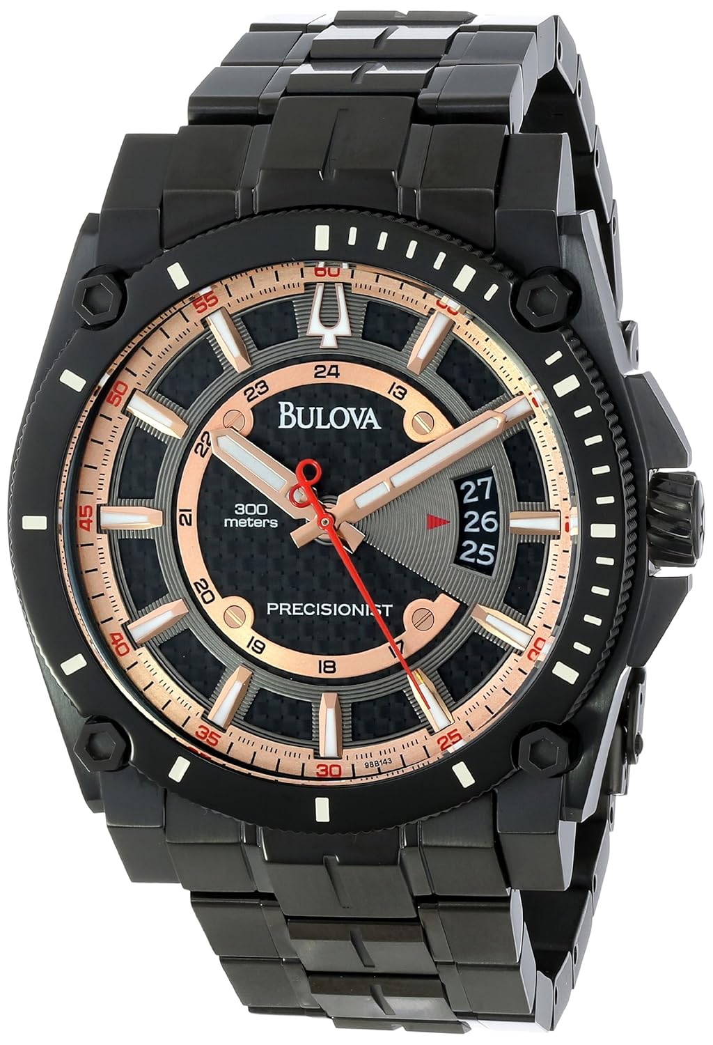 Bulova Men's 98B143 Precisionist Charcoal Grey Dial Bracelet Watch ...