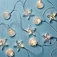 Lights4fun, Inc. 12.5ft Iridescent Seashell & Starfish Battery Operated ...