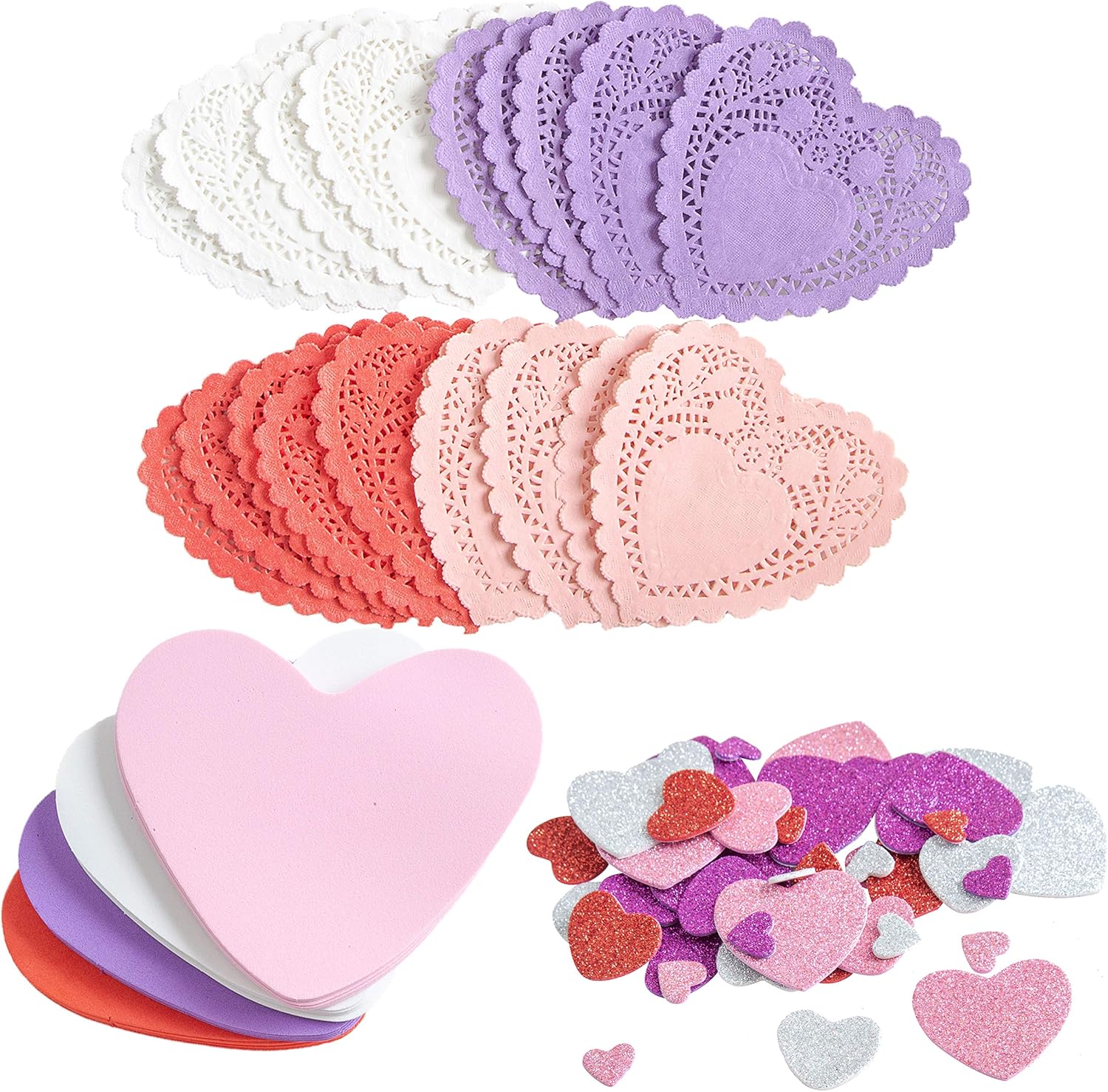 Amazon.com: JOYIN Valentines Day Craft Gift Set with 100 Heart Doilies ...