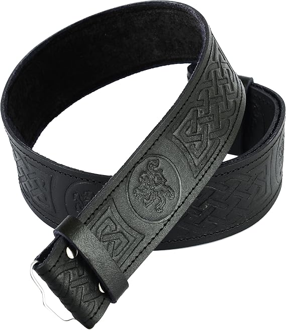 Embossed Celtic Leather Kilt Belt Scottish Highland Adjustable size ...