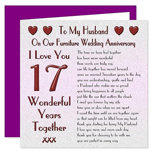 On Your 17th Wedding Anniversary Card 17 Years Furniture 